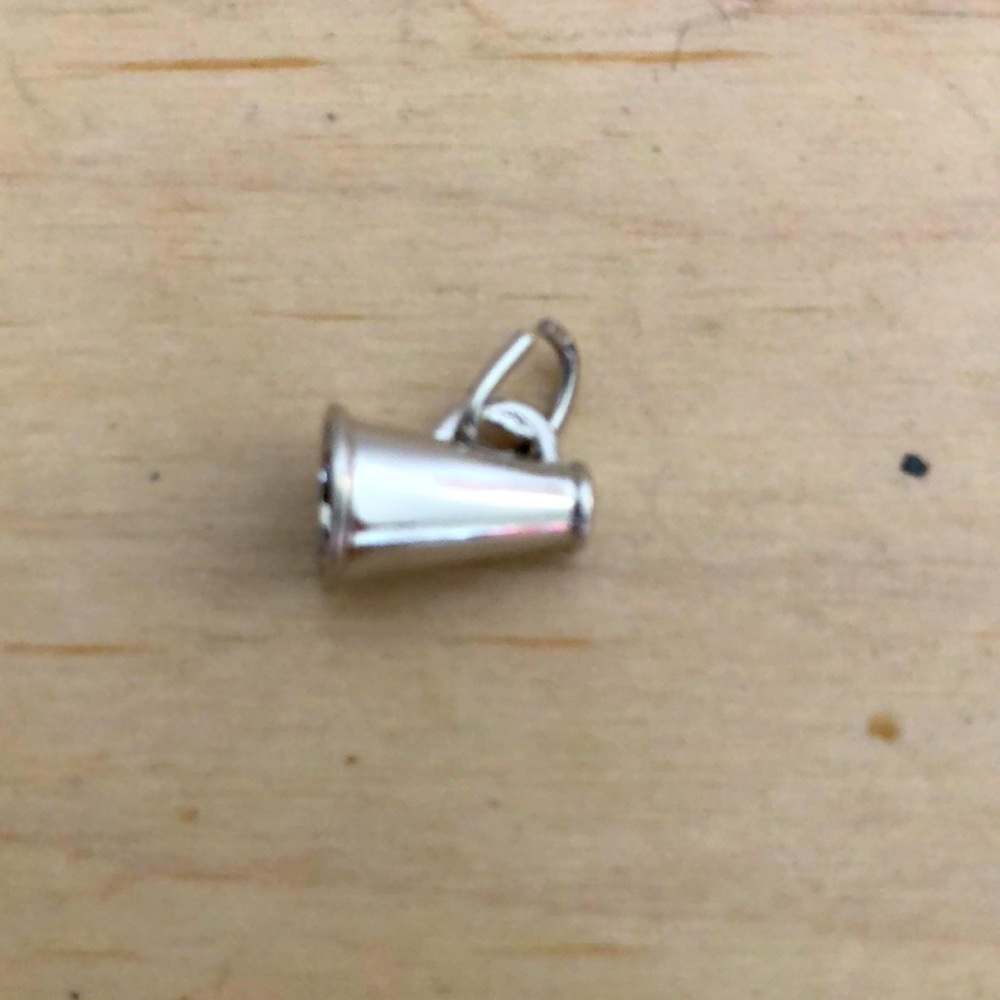 Sterling Silver .925 Cheerleader Megaphone Charm - Gem